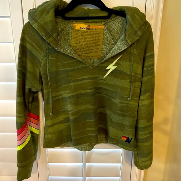 Aviator Nation | Tops | Aviator Nation Cropped Hoodie Rare Htf Guc ...